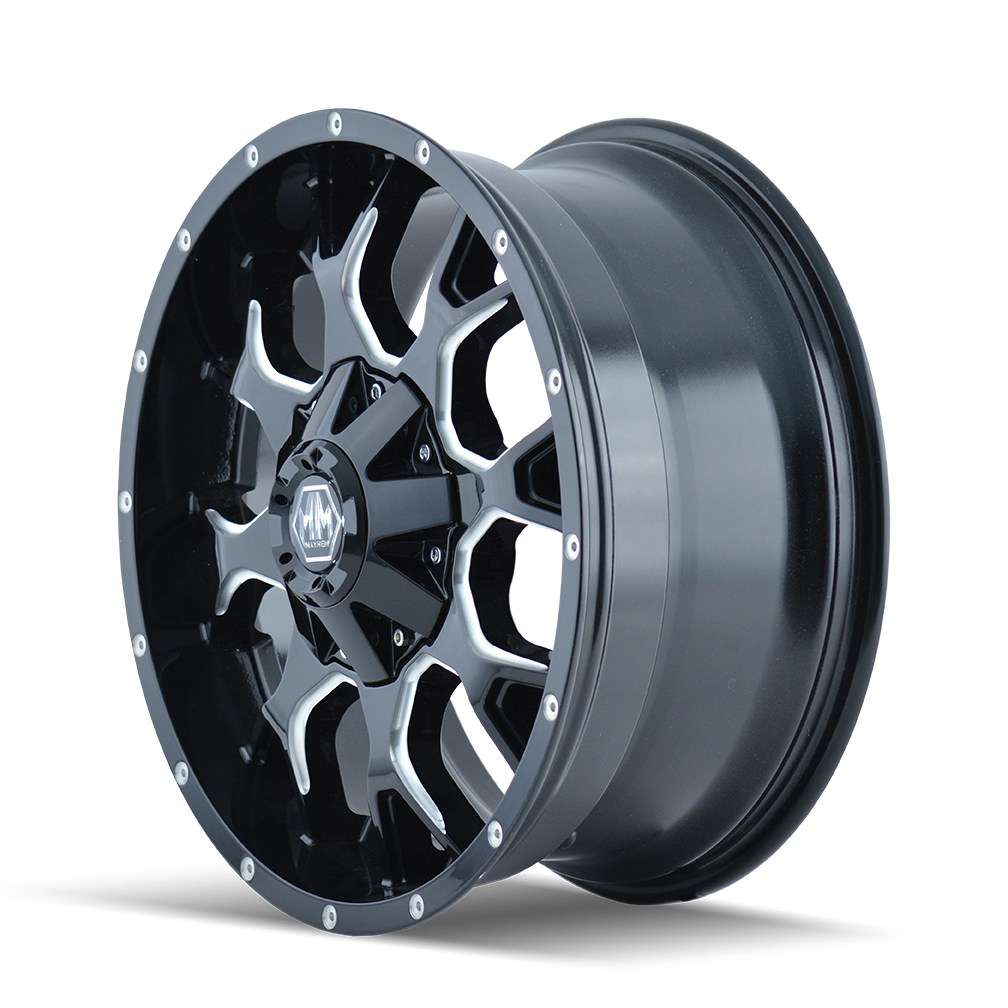 One 17x9 Mayhem 8015 Warrior 6x135/6x5.5 18 Black Milled Wheel Rim 106 ...