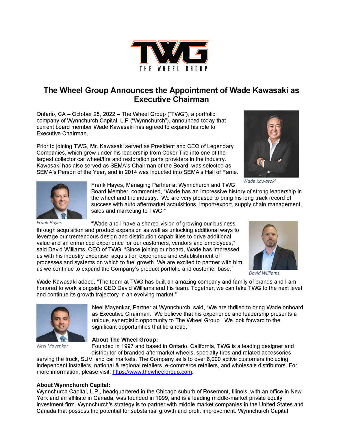 The Wheel Group Announces the Appointment of Wade Kawasaki as Executive ...